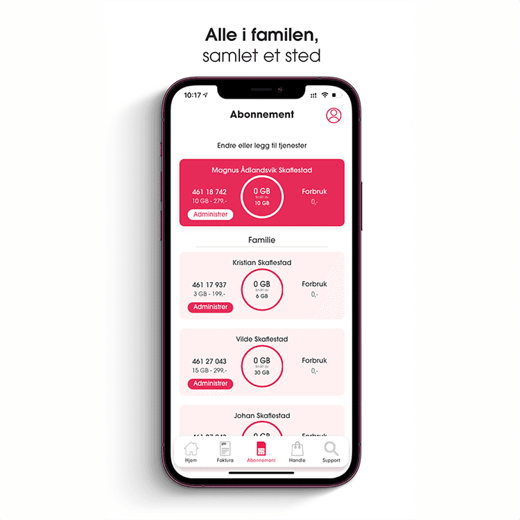 Familieabonnement - Billige abonnement fra 84,- per stk. | Chilimobil